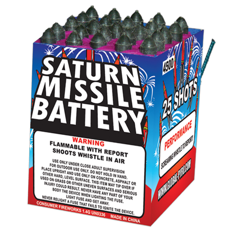 25 Shot Saturn Missile Battery Fireworks | for sale at Kellner's